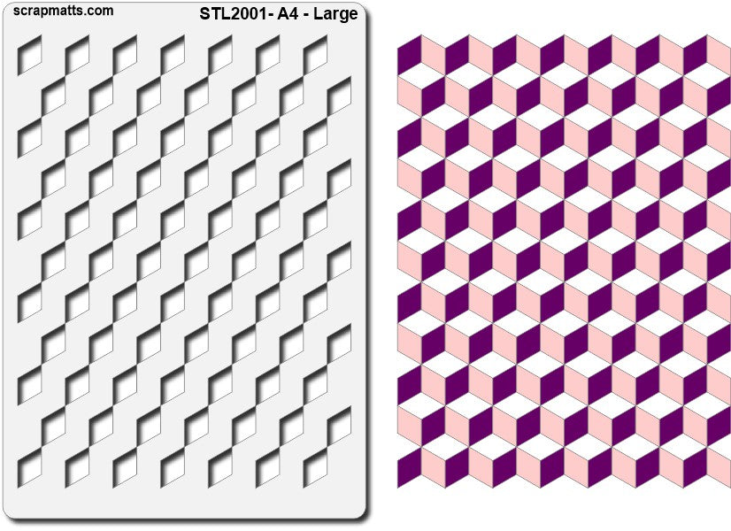 STL2001 - A4 - Large - Blocks Stencil – Scrapmatts & Papertole Australia